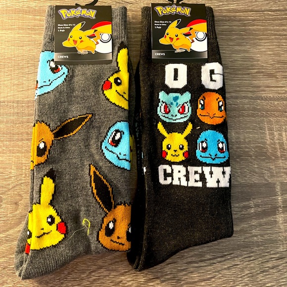 Pokemon | Underwear & Socks | Pokemon Set Of 2 Crew Socks | Poshmark